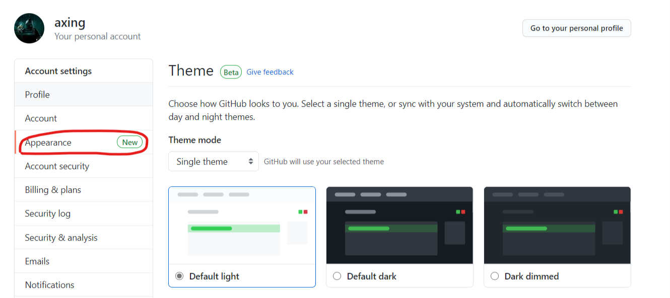 GitHub网站的主题设置_github调为白天模式-CSDN博客