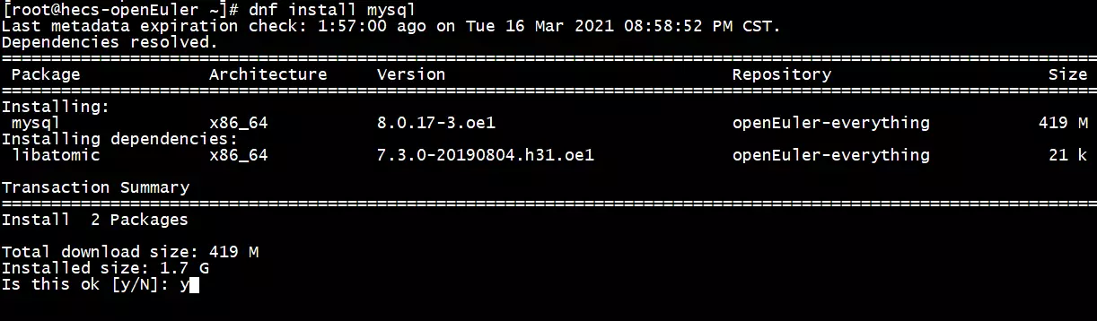 在openEuler系统的ECS上，部署MySQL 8.0.x_openeuler 命令安装最新mysql-CSDN博客