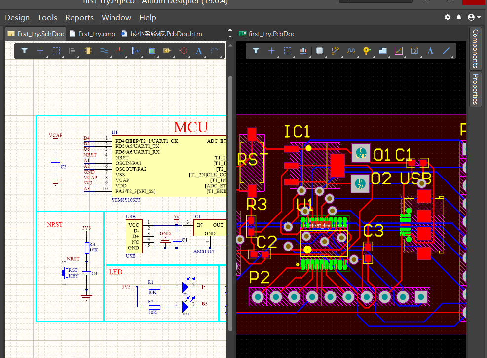 AD19练习5PCB布局布线_ad原理图联练习-CSDN博客