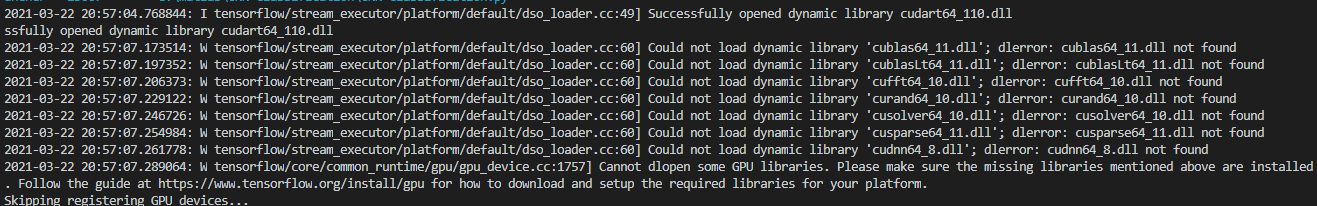 TensorFlow DLL文件缺失的解决方案：cudnn64_8.dll not found&cusolver64_10.dll not found_import tensorflow时缺 ...