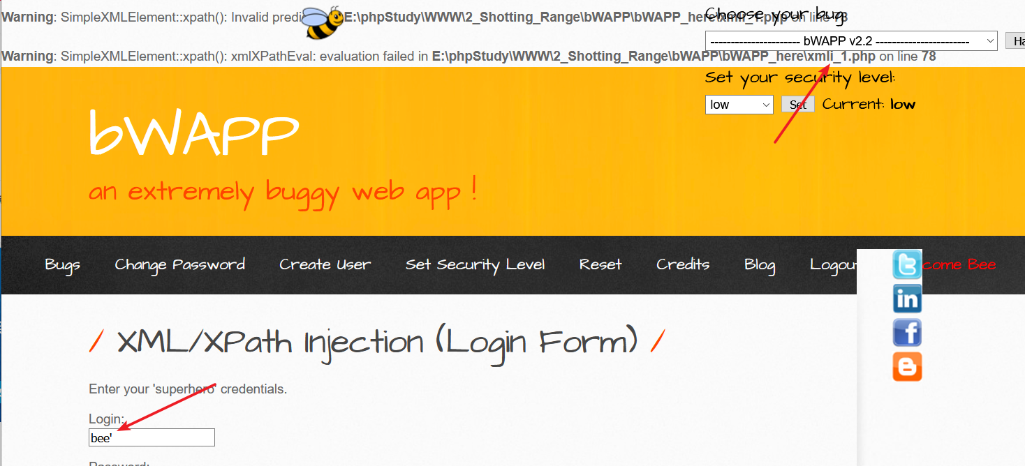 Bwapp之xpath注入bwapp Xpath Csdn博客 