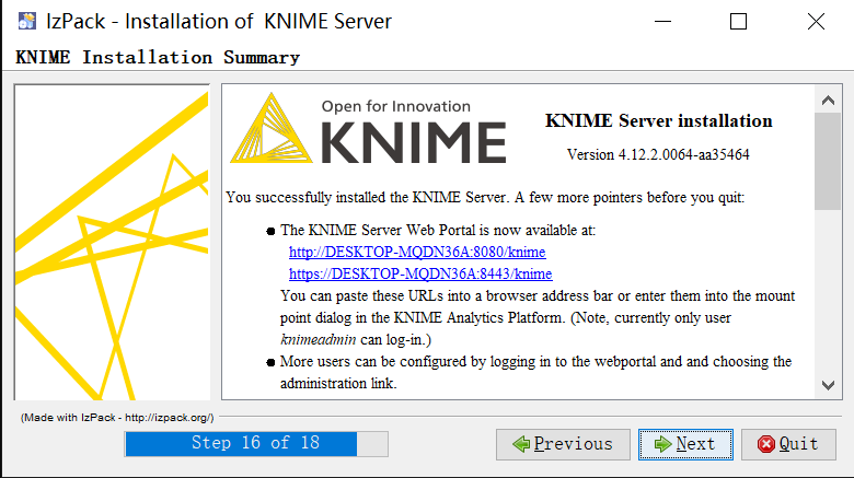 KNIME服务器安装配置_knime 4.3.2 installer (64bit)-CSDN博客