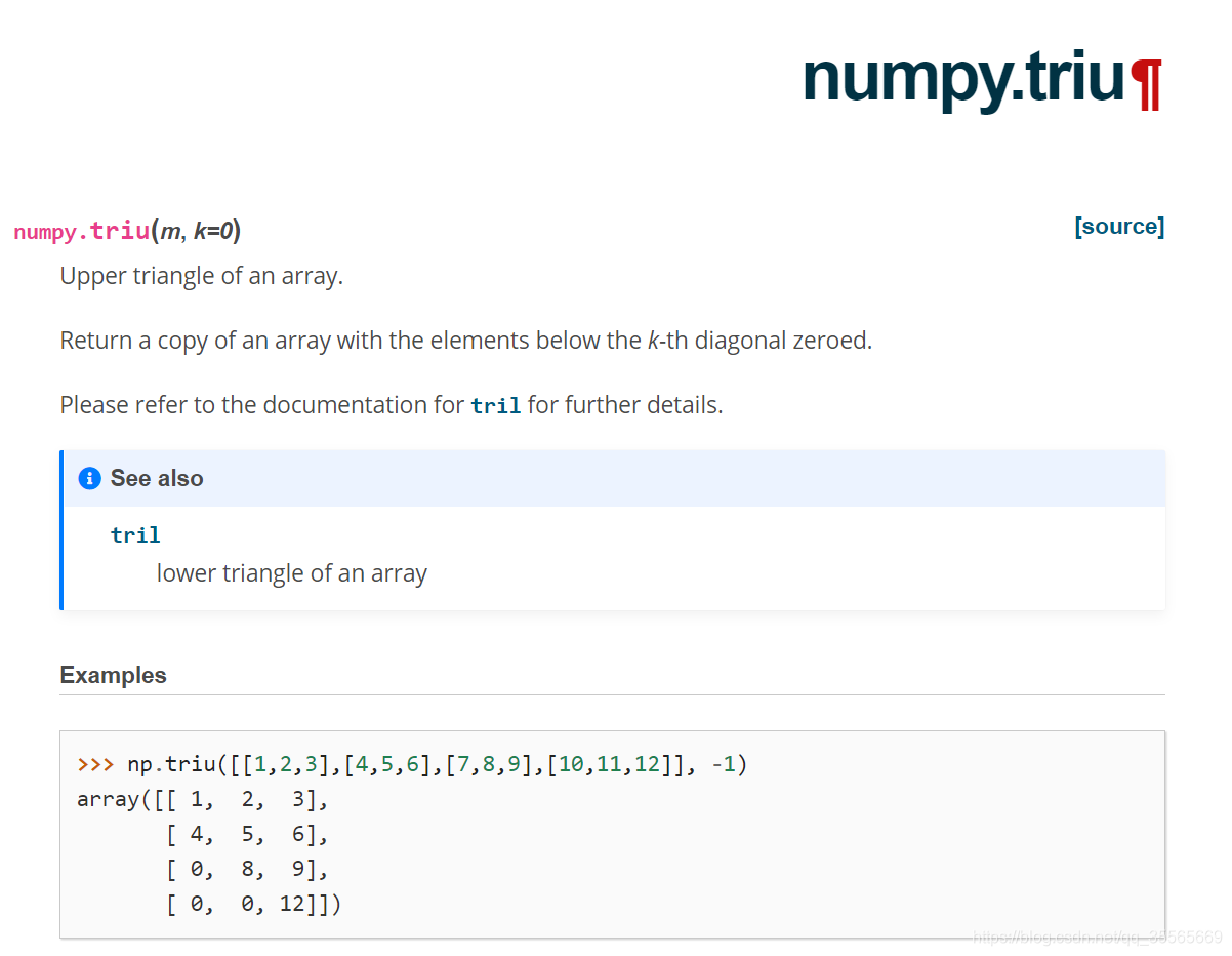 Numpy返回上下三角矩阵numpy 下三角矩阵 Csdn博客