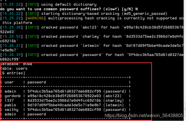 Sql注入——利用sqlmap工具对dvwa进行盲注在sql盲注模块查询出dvwa所有的用户名和匹配的密码写出步骤命令并截图 Csdn博客