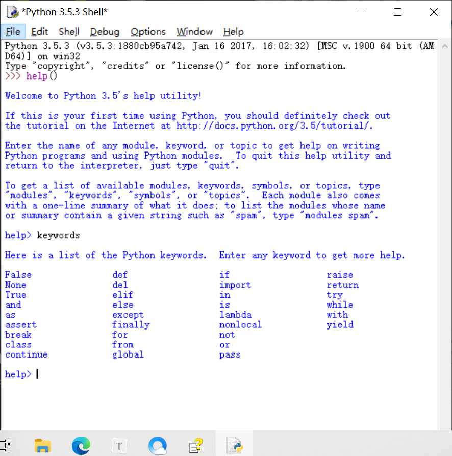 学习Python的第一天_type "copyright", "credits" or "license()" for mor-CSDN博客
