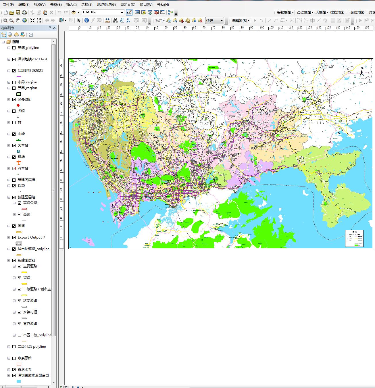 高品质深圳市地图shp数据arcgis软件道路地名县区边界水系地铁站点2021年_深圳底图shp-CSDN博客