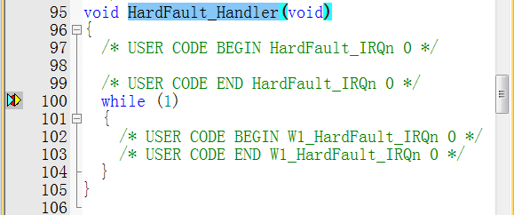 【KEIL】发生硬件错误卡在HardFault_Handler()的解决办法_() at 0xffffffed-CSDN博客