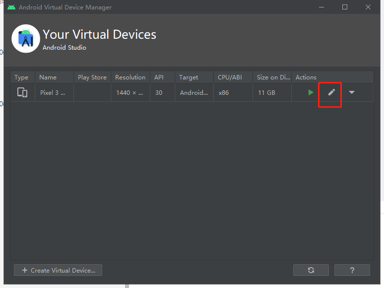 【AndroidStudio】AVD Manager虚拟设备手机样式边框_androidstudio 虚拟机 没外壳-CSDN博客
