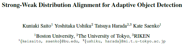论文笔记：Strong-Weak Distribution Alignment for Adaptive Object Detection-CSDN博客