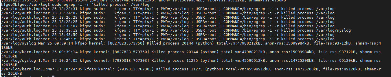 ubuntu部署的python代码，被意外killed，查询到是内存不足_python nvidia-cublas-cu12 timeout-CSDN博客