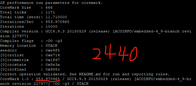CoreMark移植sylixos+跑分 STM32L053 L071 F407 L151 L476 ubuntu x86 龙芯 2440 M2S025 ft2000_sylixos ...