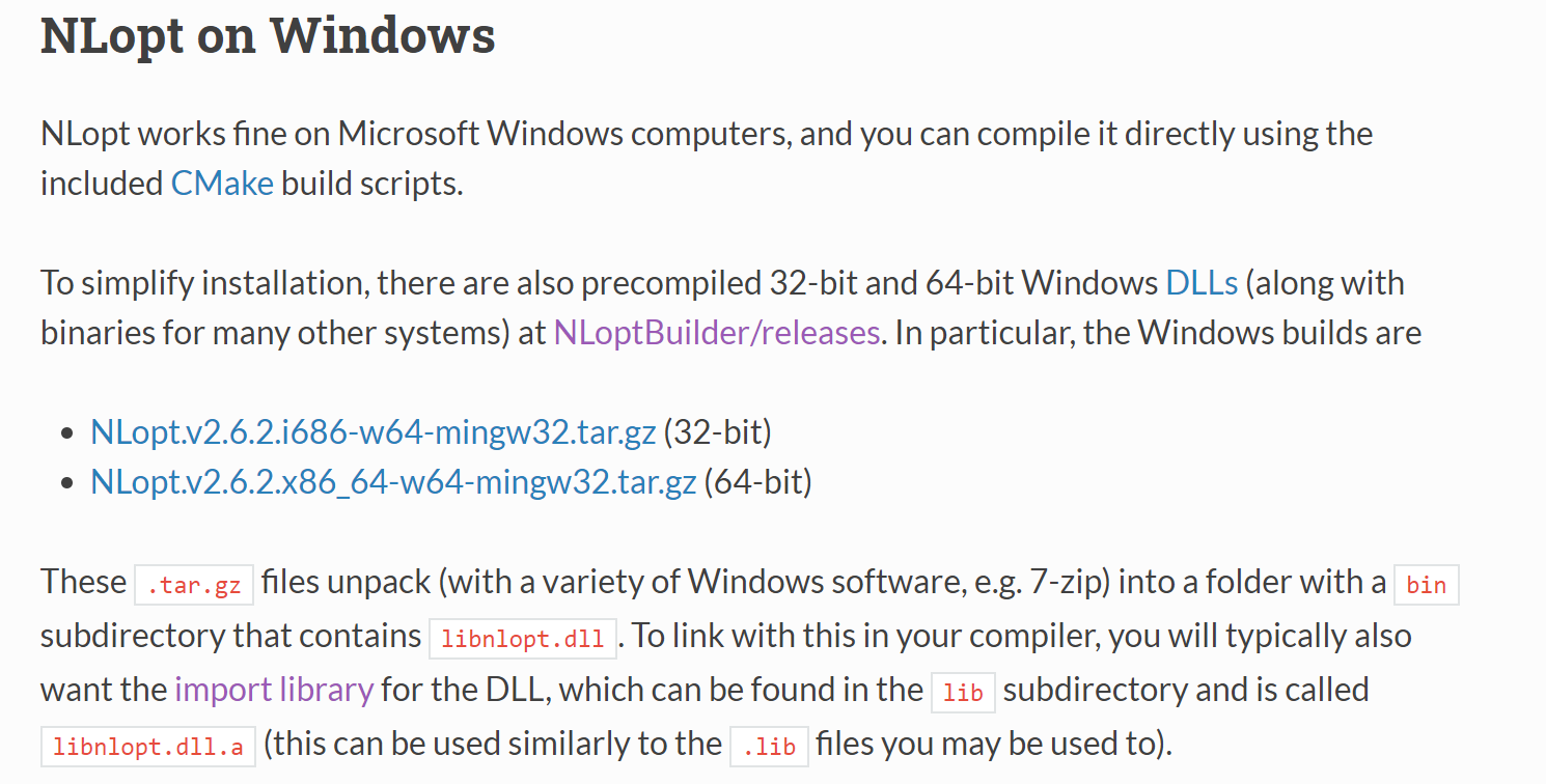 NLopt的windows环境下安装_libnlopt.dll.a-CSDN博客