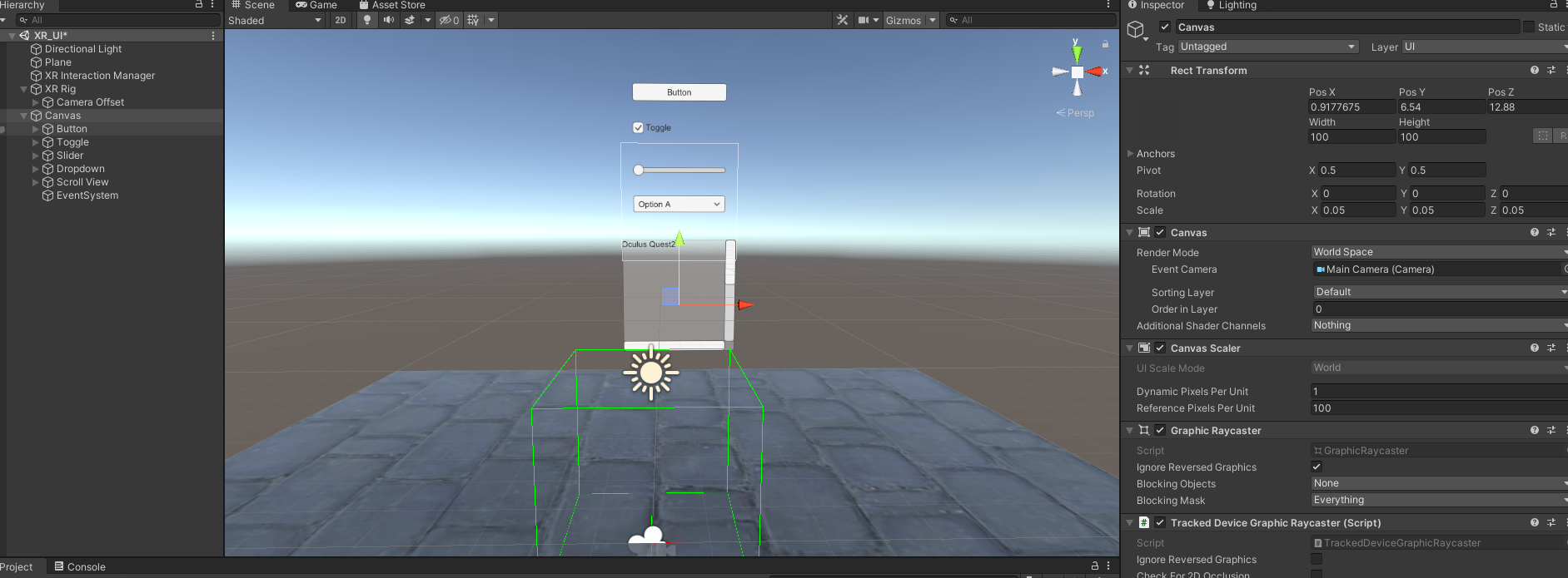 Unity关于Oculus Quest2 入门开发：（五）基于XR Interaction Toolkit0.10.0开发交互功能之UI篇_oculus ui-CSDN博客