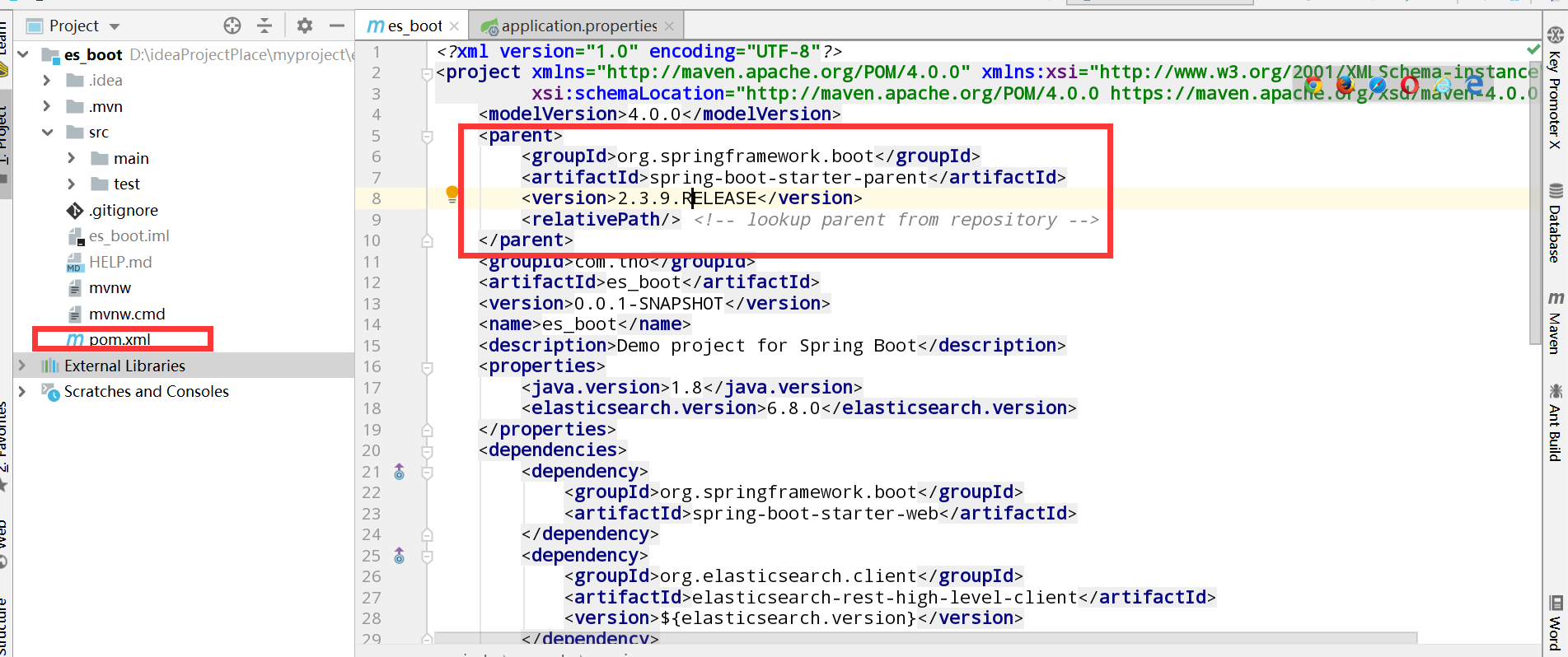 查看spring-boot-starter-parent 指定的其他包的版本,操作修改如指定es版本_为什么我的spring-boot ...