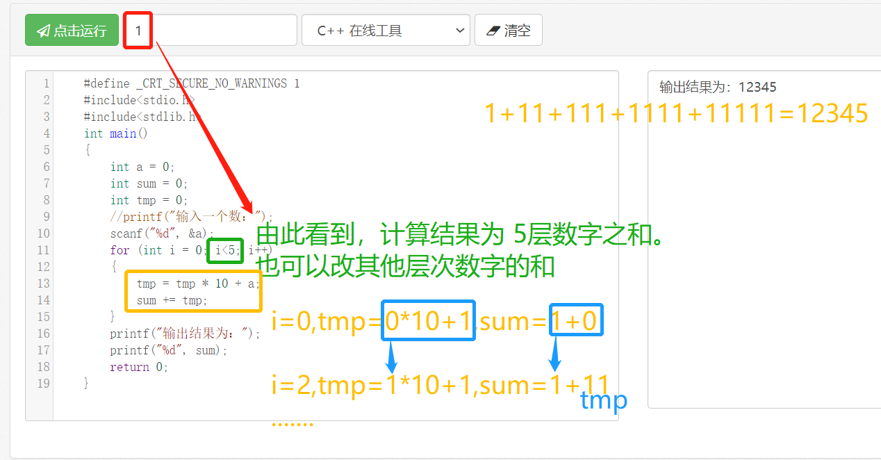 【C语言】求Sn=a+aa+aaa+aaaa+aaaaa的和（完整代码）_c++sn=a+aa+aaa-CSDN博客