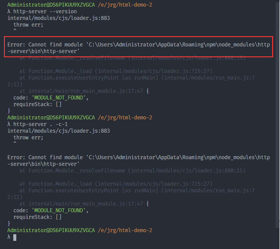 npm或yarn安装http-server成功后却运行失败、报错-CSDN博客