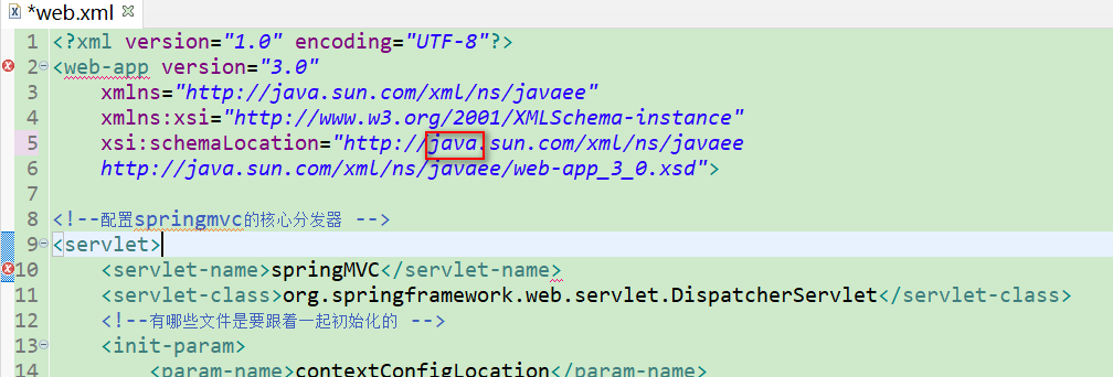 web.xml 文件报错：cvc-id.3: A field of identity constraint ‘web-common-servlet-name-uniqueness ...