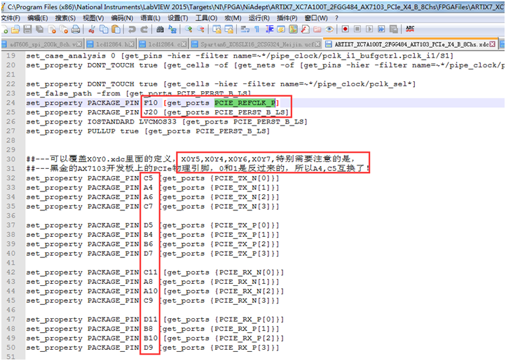 LabVIEW FPGA PCIe开发讲解-7.5节：修改底层XDC约束文件以适配用户自己做的或者第三方的FPGA PCIe硬件_vivado 如何改变pcie ip核的默认约束-CSDN博客