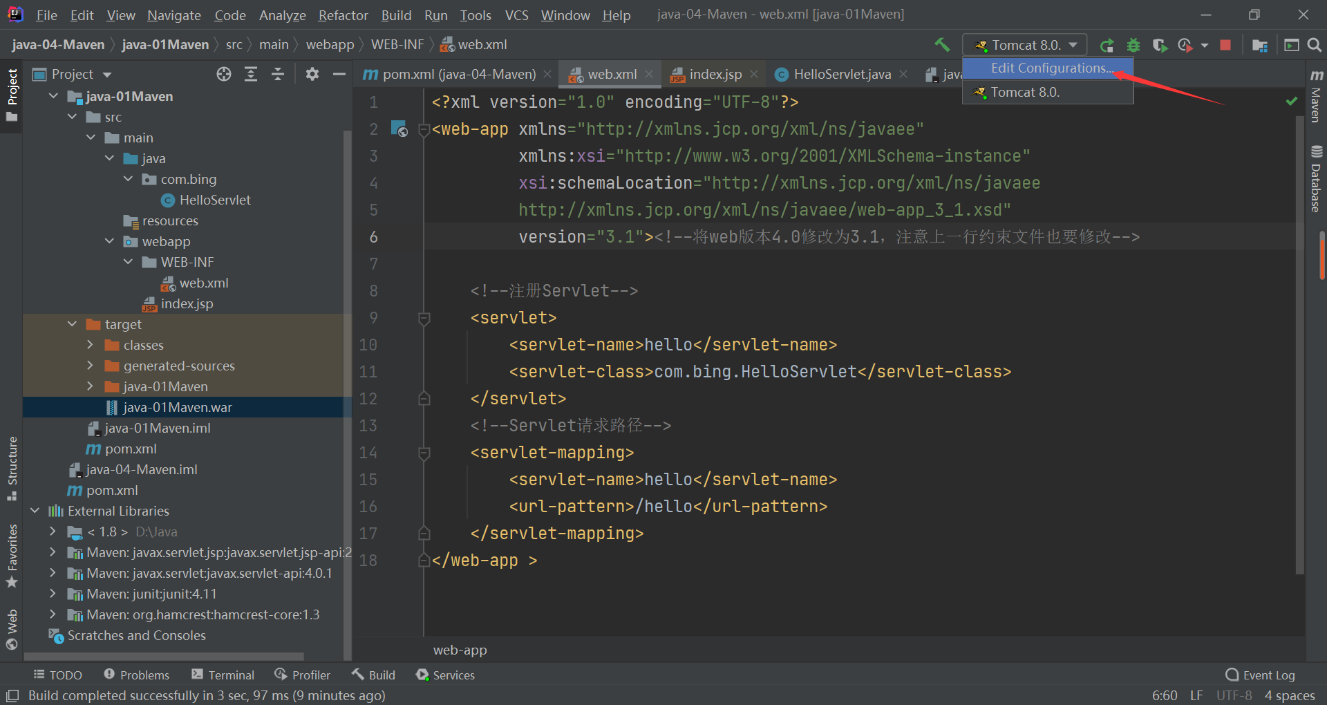 解决org.apache.tomcat.util.descriptor.web.WebXml.setVersion Unknown version string [4.0]问题_idea运行 ...