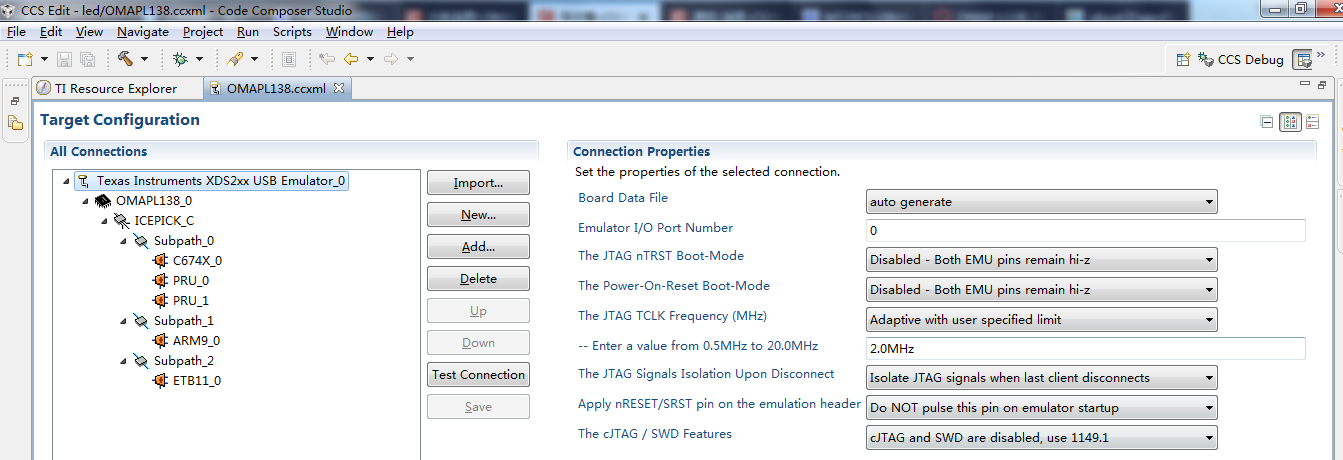 OMAPL138报Error connecting to the target:Connect to PRSC failed解决办法-CSDN博客