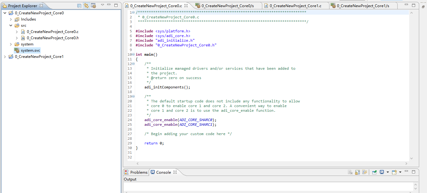 CrossCore Embedded Studio——看一下新建的工程都有些什么（二）_crocess core embeded studio ...