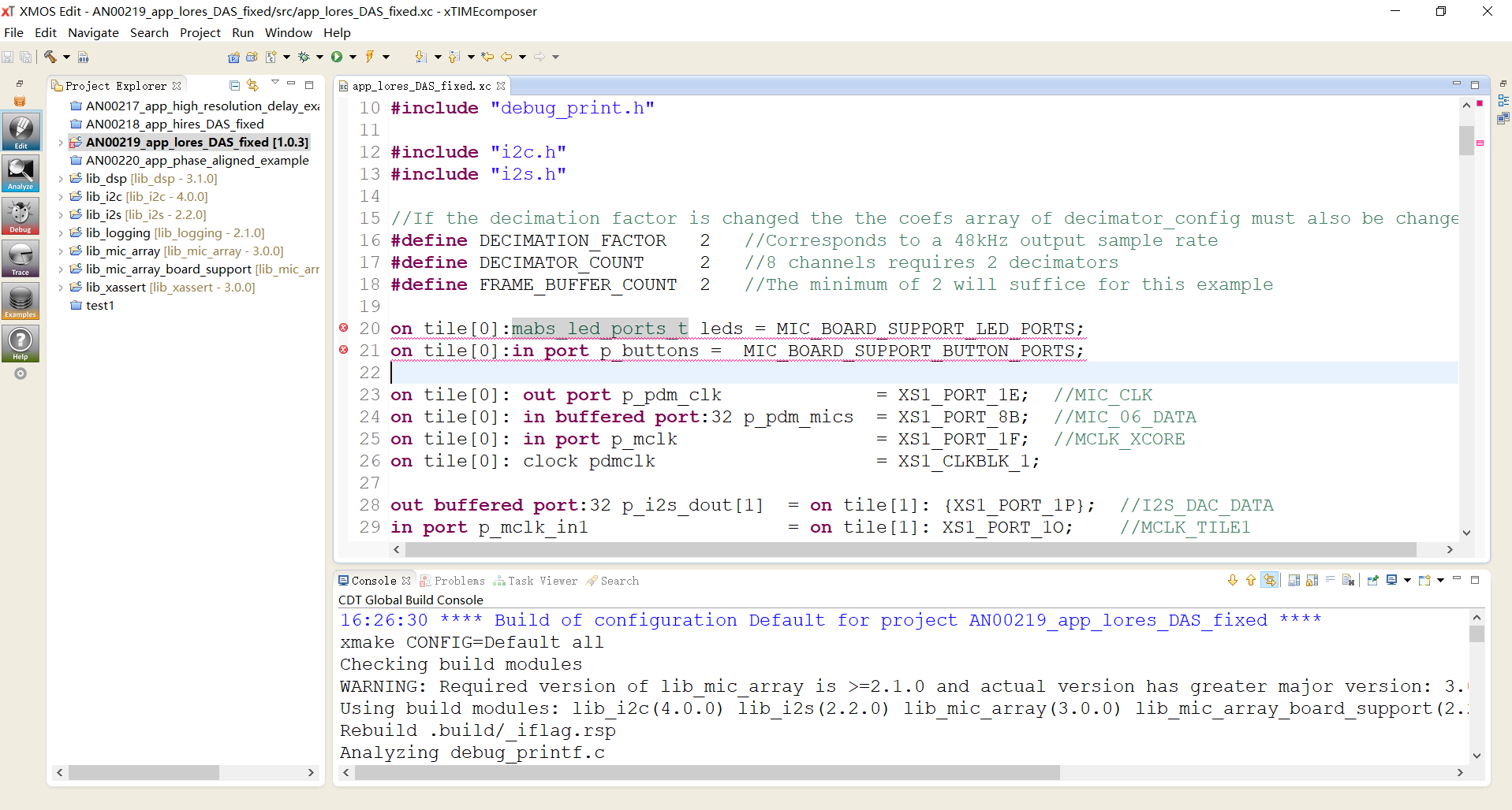 XMOS 开发探索3-麦克风拾音_xef216-512-tq128-CSDN博客