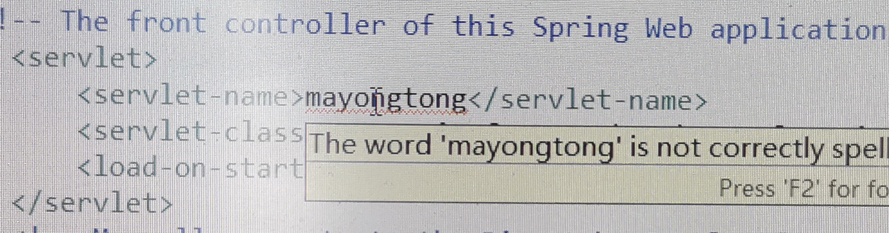 配置web.xml文件时报The word ‘***‘ is not correctly spelled的解决方案_the word 'xml ...