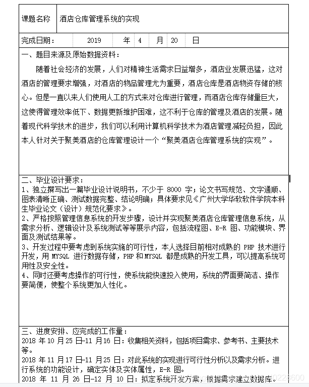 基于php酒店仓库管理系统的设计与实现(含word文档毕业设计php和mysql)phpmysql仓储管理系统论文 Csdn博客