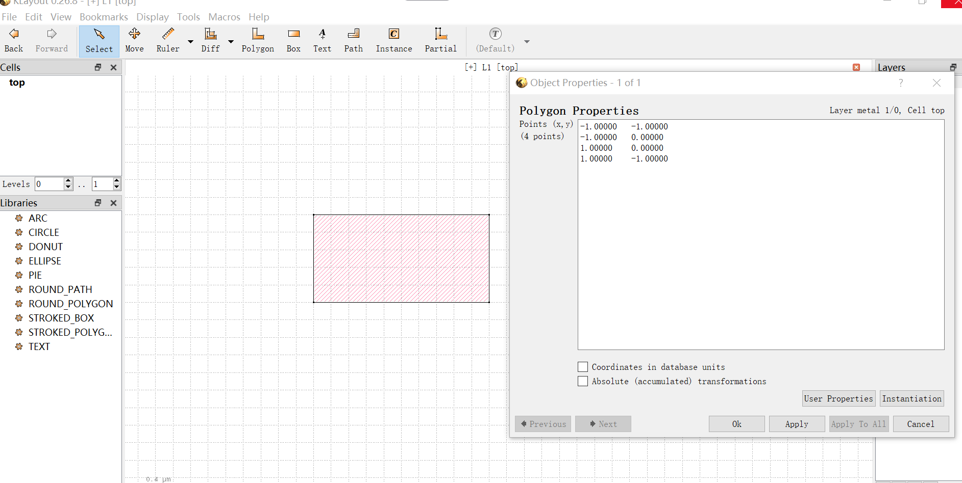 KLayout教程（二）编辑不同的形状_klayout画三角形-CSDN博客