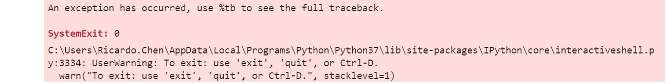 成功解决An exception has occurred use %tb to see the full traceback_an exception has occurred, use ...