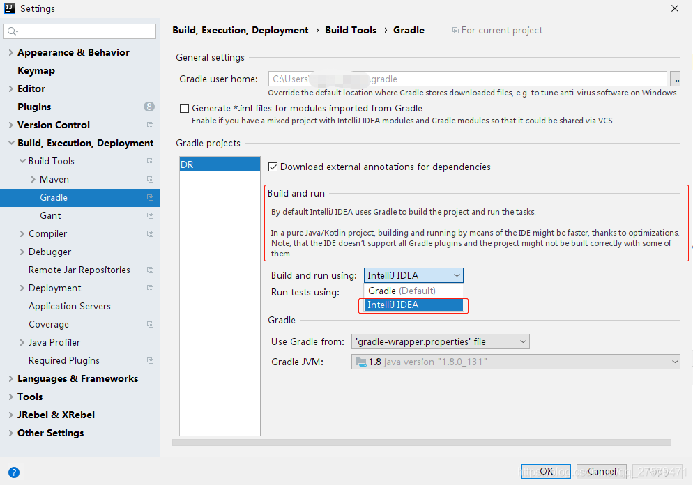 Idea中gradle插件的 Build And Run 设置项idea Build And Run Csdn博客