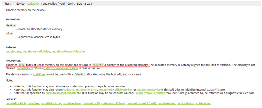 CUDA编程入门之处理Device显存的三个CUDA API_cuda osddevice-CSDN博客
