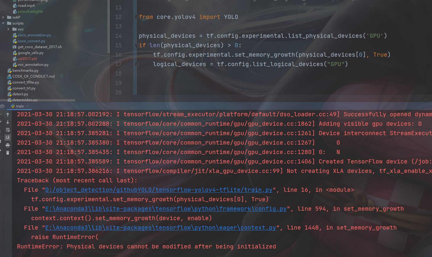 RuntimeError: Physical devices cannot be modified after being initialized，tensorflow2.0(已解决)-CSDN博客