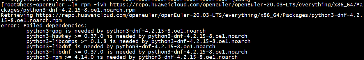 openEuler，误删/卸载系统自带的python3.7，导致yum、dnf命令不可用/无法使用的解决方法_dnf:找不到命令-CSDN博客