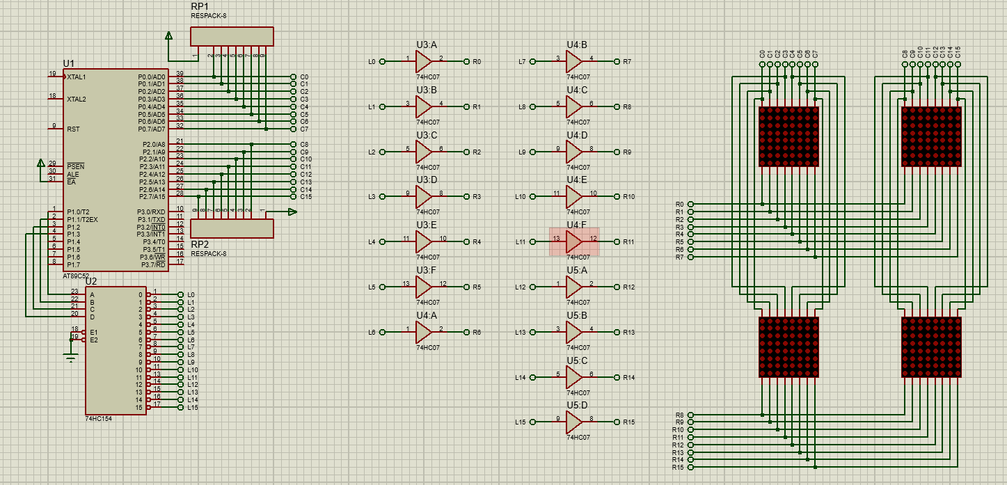 在Proteus中用8×8来实现16×16点阵屏_proteus8*8点阵怎么找-CSDN博客