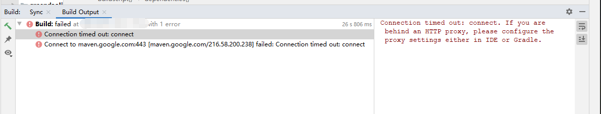 AndroidStudio报错：Connection timed out: connect. If you are behind an HTTP proxy_android connect ...