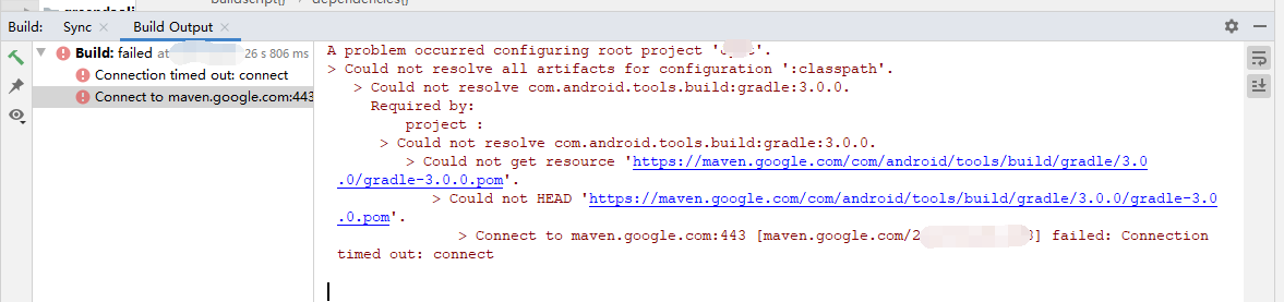 AndroidStudio报错：Connection timed out: connect. If you are behind an HTTP proxy_android connect ...