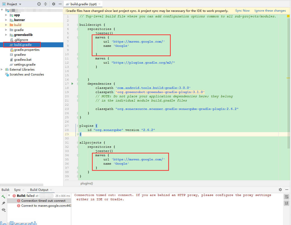AndroidStudio报错：Connection timed out: connect. If you are behind an HTTP proxy_android connect ...