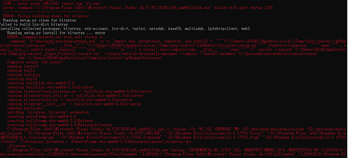 Python36安装web3py遇到的问题pip Install Web3错误building Wheels For Collected 