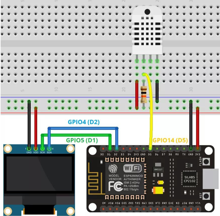 esp8266使用dht22实时获取温湿度+oled显示（接入blinker）_esp8266 dht22-CSDN博客