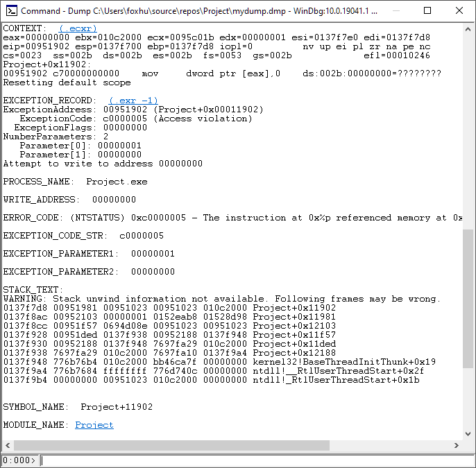 Dump文件分析 - PDB不匹配的情景_dump pdb不关联源代码-CSDN博客