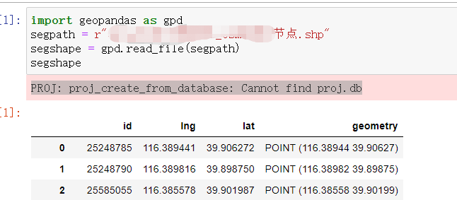 遇到问题：CRSError: Invalid projection: epsg:4326(Internal Proj Error: proj_create:SQL error on ...