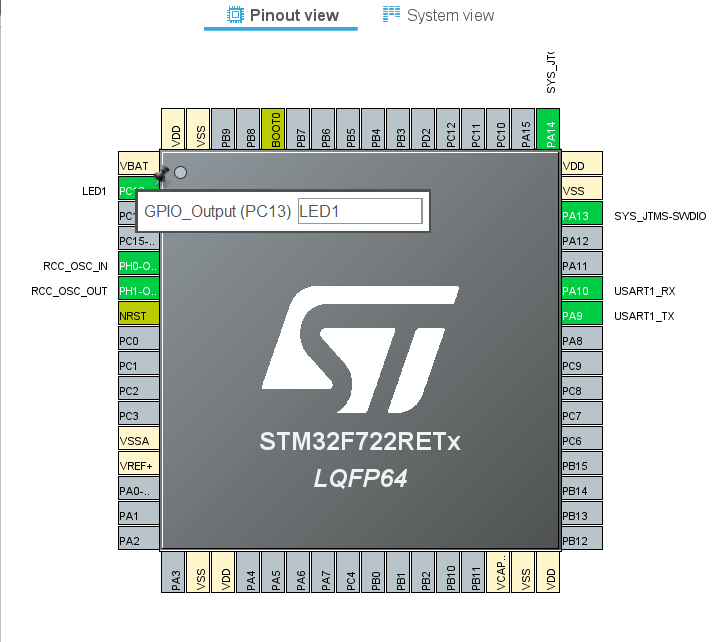 STM32CUBEIDE 点亮第一个LED_stm32cubeide引脚配置时名称修改-CSDN博客