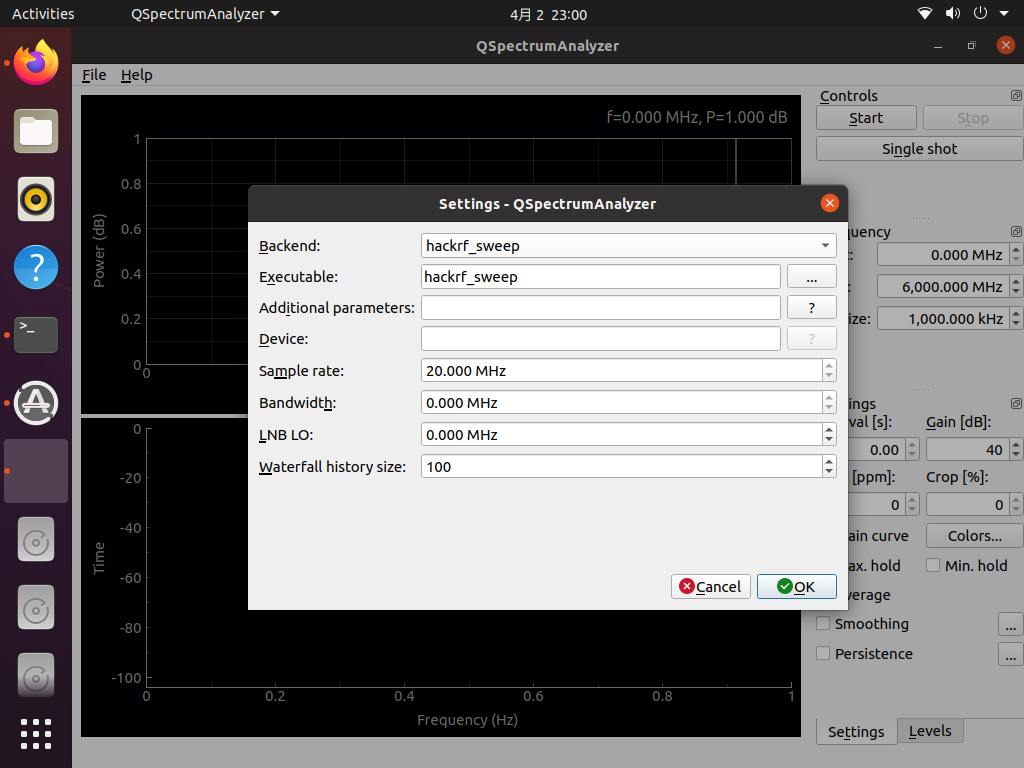 第一款无线信号频谱分析仪：Ubuntu20（i3台式机） + hackrf one + qspectrumanalyzer_hackrf-spectrum-analyzer 版权声明:本文为 ...