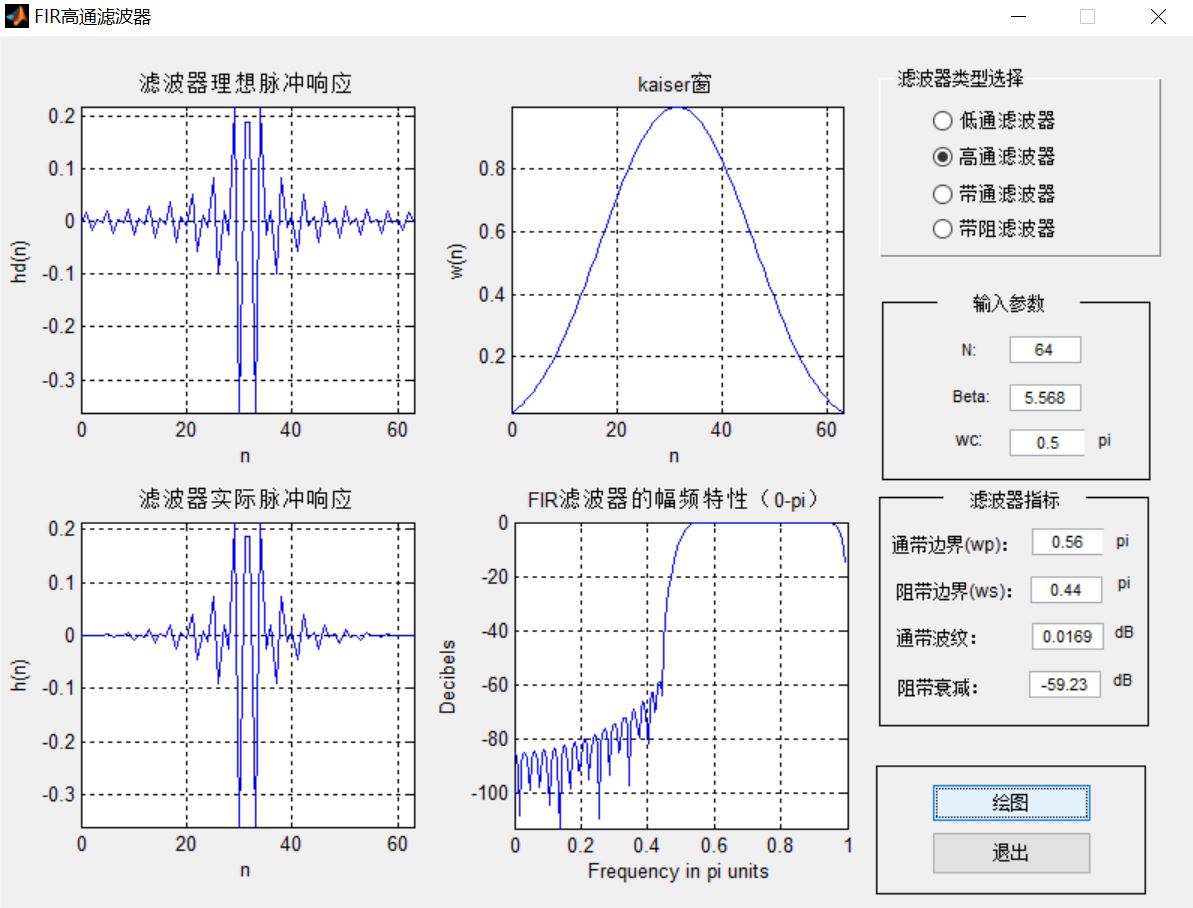 【滤波器】基于matlab Gui高通 低通 带通 带阻fir滤波器设计【含matlab源码 699期】 海神之光的博客 Csdn博客