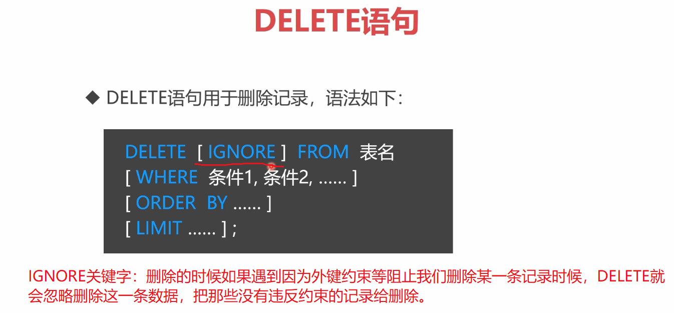 Mysql对数据的基本操作四：delete语句mysql Delete Left Join Limit Csdn博客 