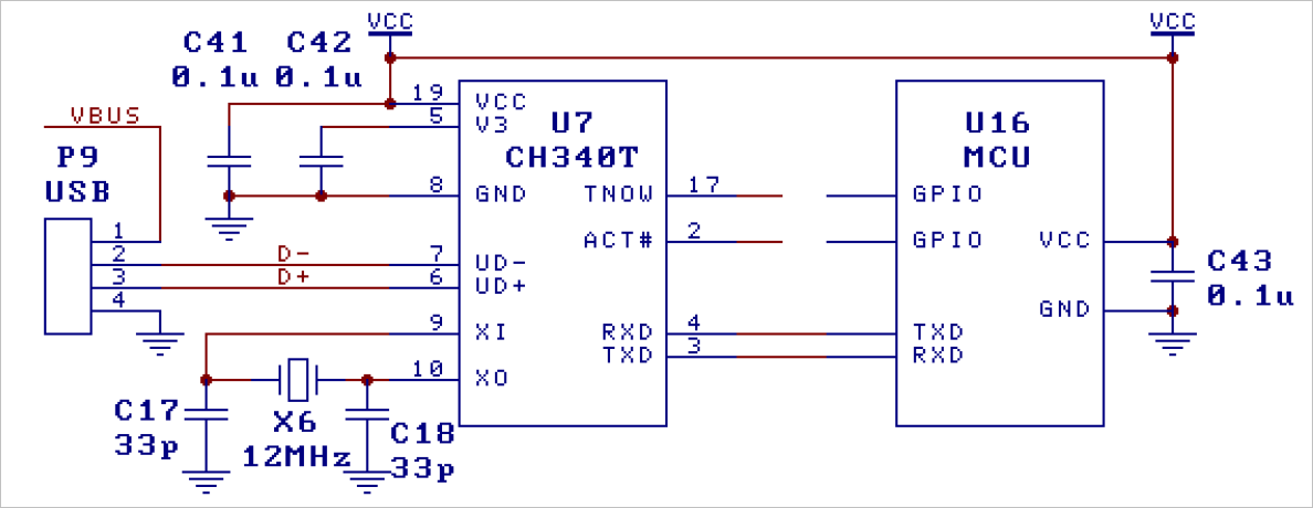 CH340E USB转串口 IC测试电路-CSDN博客