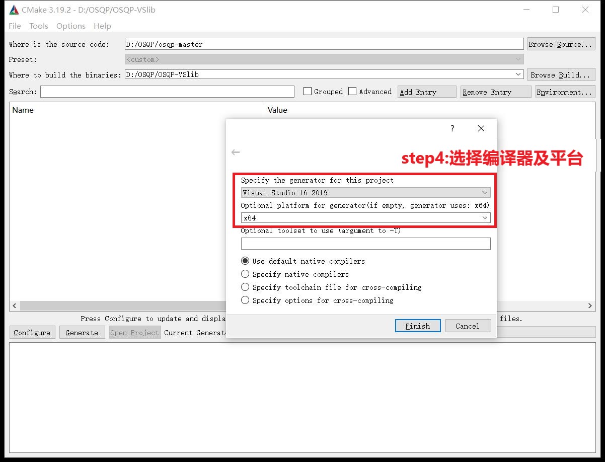 使用CMake和VS2019编译OSQP库文件并在C/C++中调用求解_vs osqp-CSDN博客