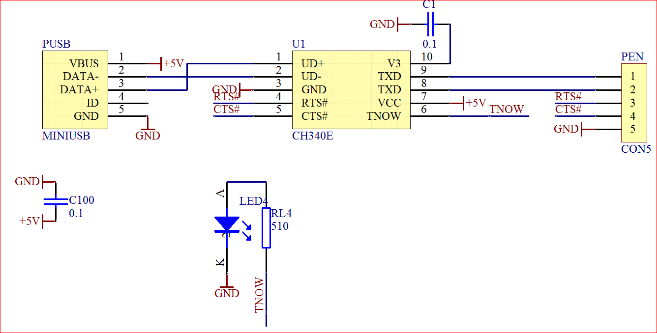 CH340E USB转串口 IC测试电路-CSDN博客
