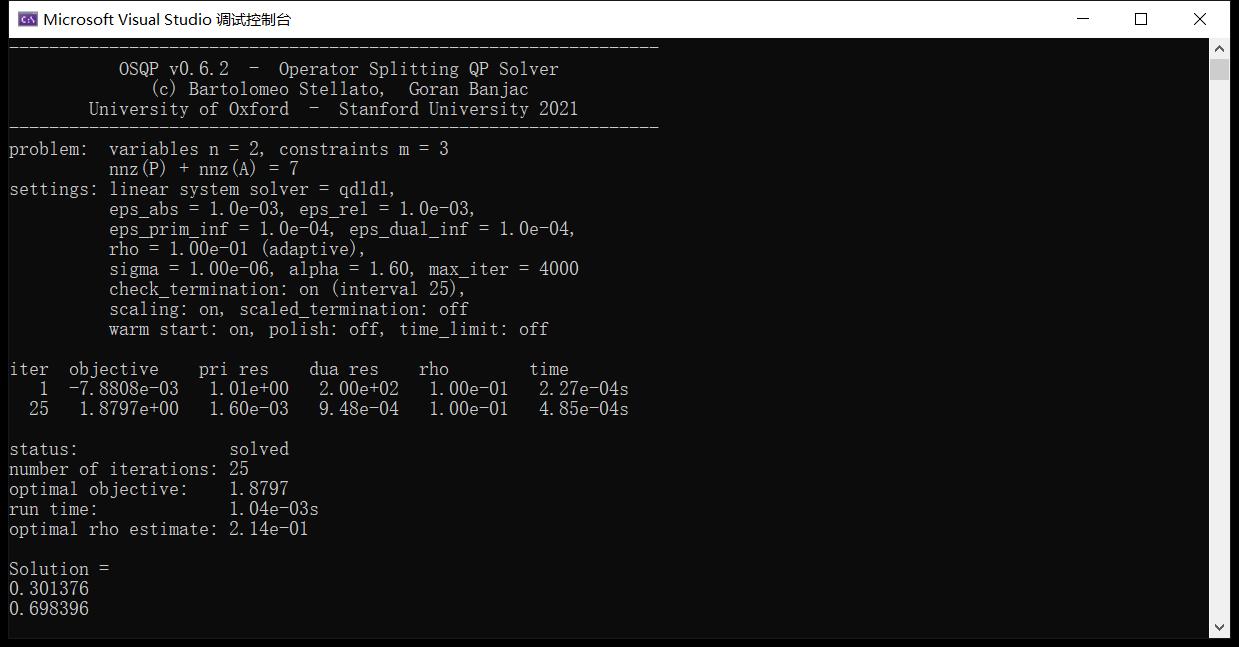 使用CMake和VS2019编译OSQP库文件并在C/C++中调用求解_vs osqp-CSDN博客